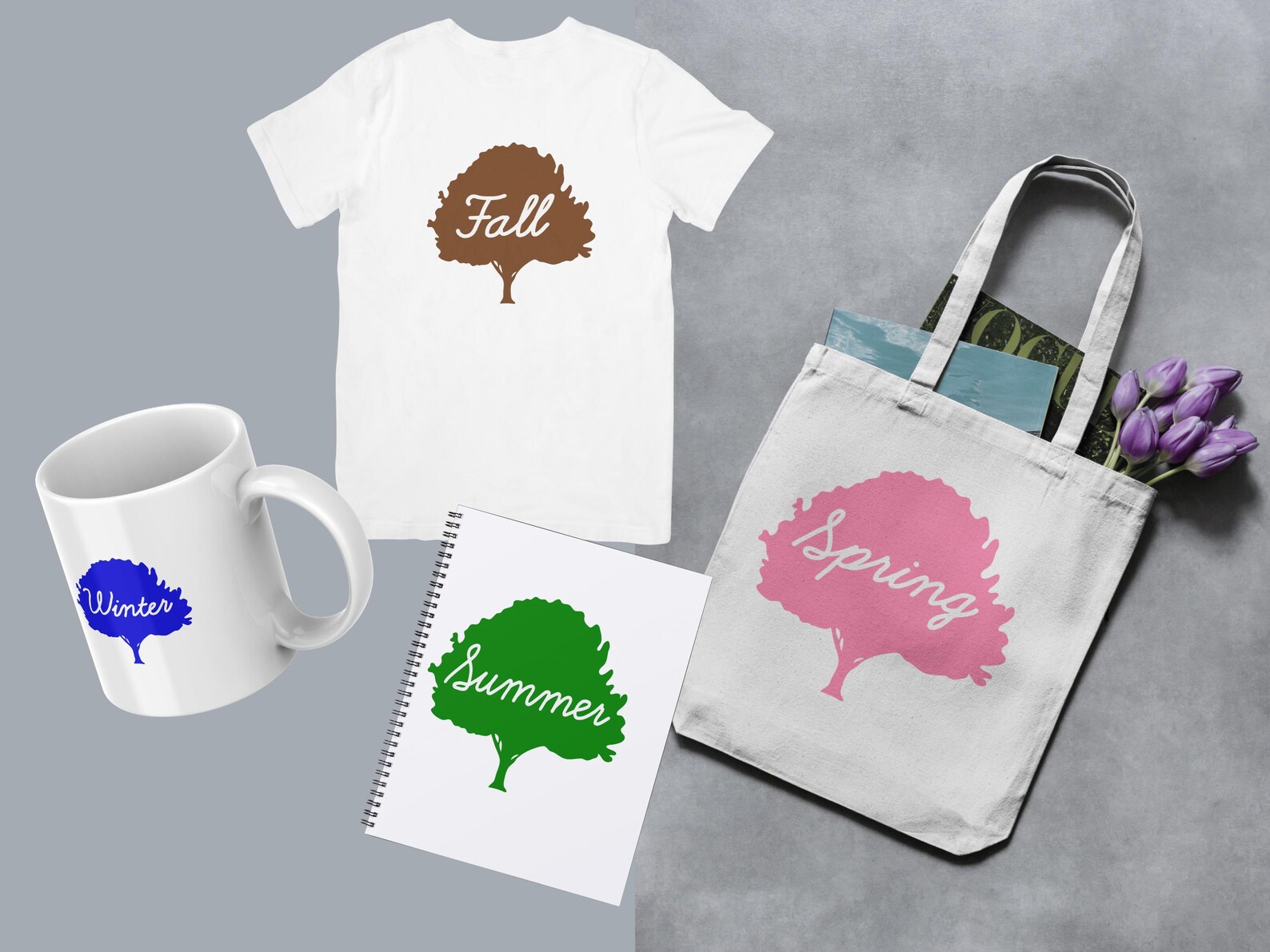 Seasonal Trees SVG - Tree Silhouette - Winter Tree Svg - Fall Tree Svg ...