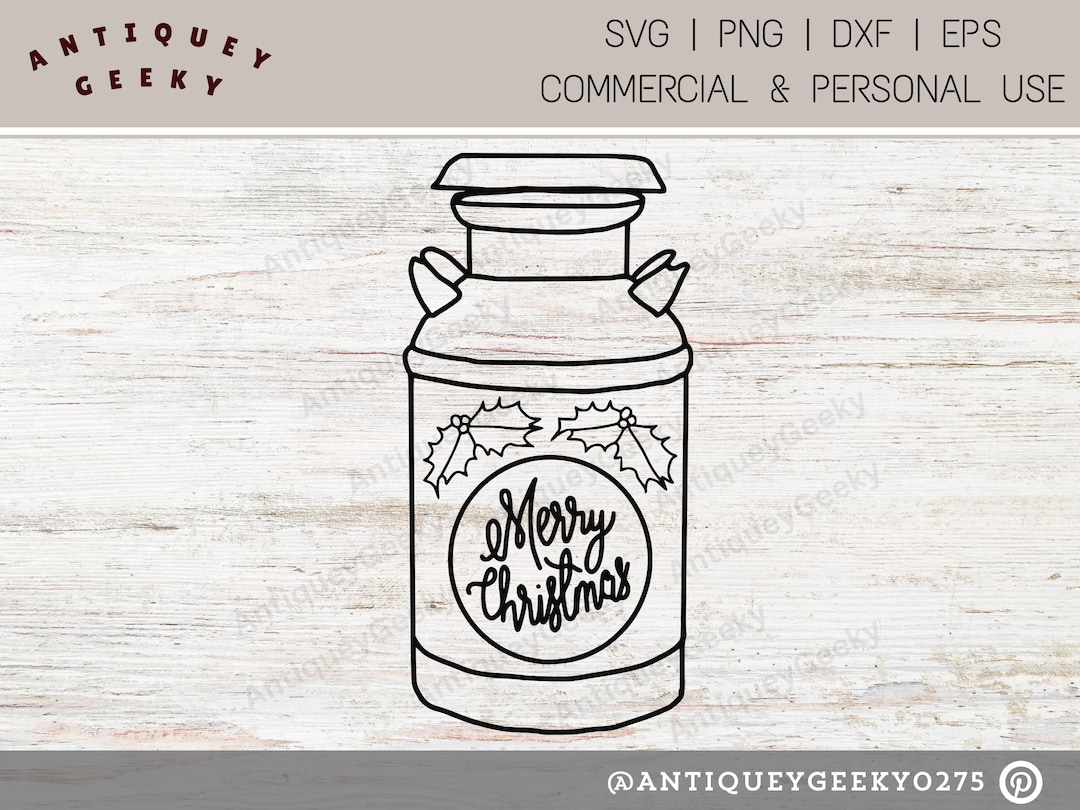 Christmas Milk Jug SVG - Milk Jug Silhouette - Milk Jug SVG File ...