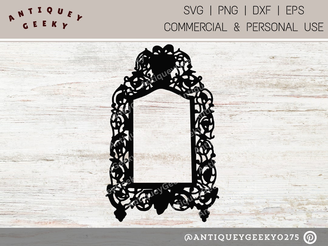 Antique Mirror SVG - Silhouette SVG - Fancy Mirror SVG File - Vintage ...