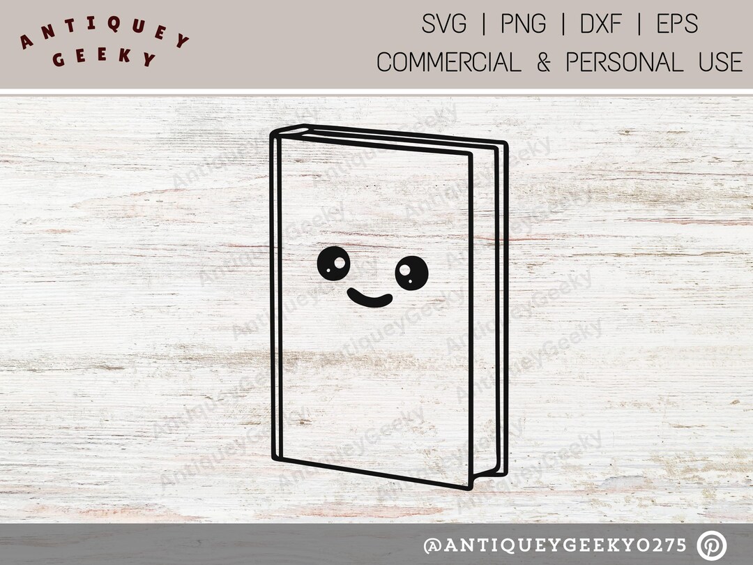 Cute Book SVG - Book Silhouette - Book SVG File - Upright Book Svg ...