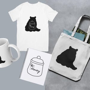 Honey Bear & Honey Pot SVG - Bear Silhouette - Bear SVG File - Honey ...