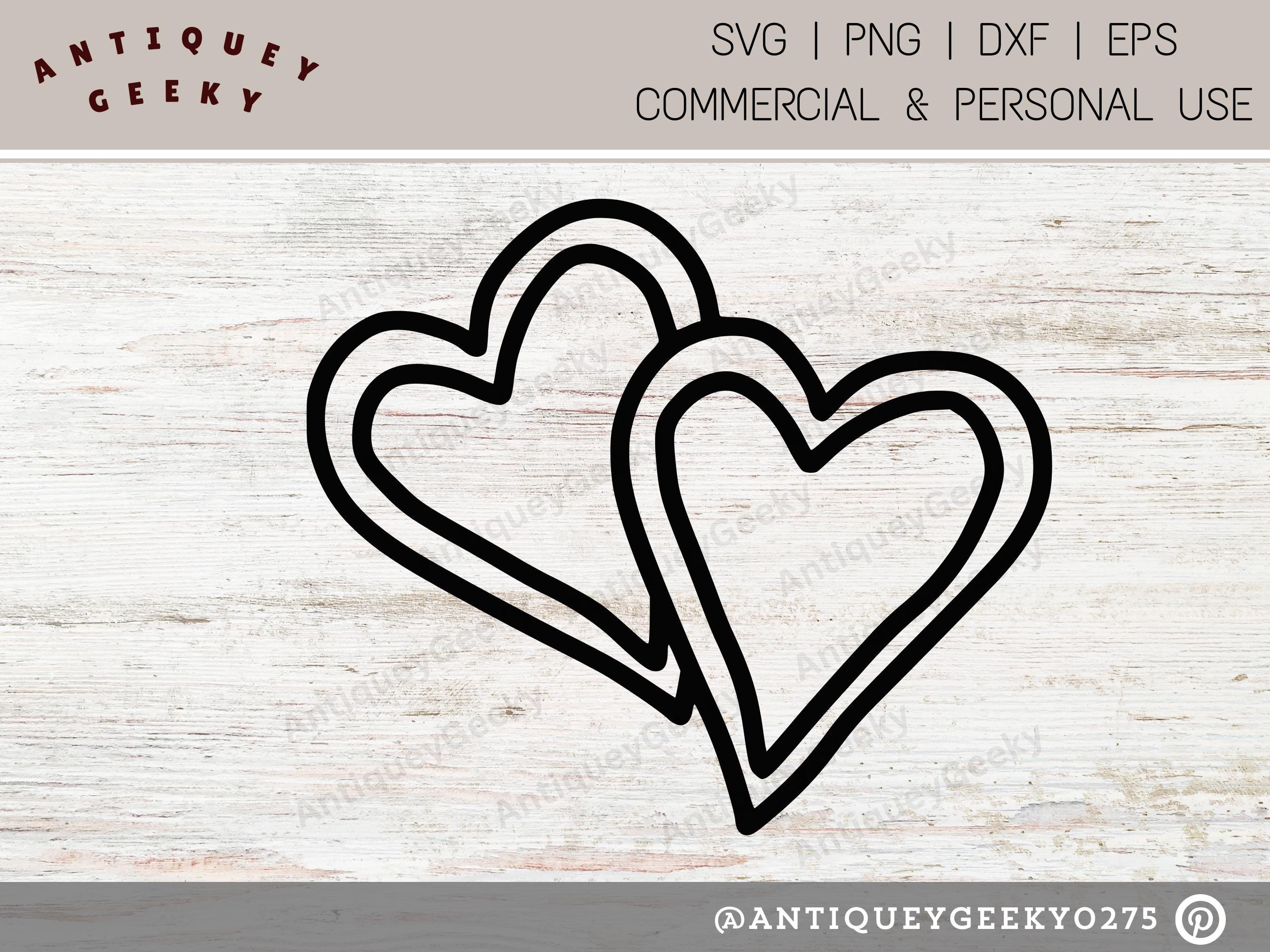 Hearts SVG - Silhouette SVG - Two Hearts SVG File - Love Svg ...