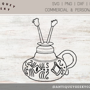 Antique Oil Lamp SVG - Silhouette SVG - Oil Lamp SVG File - Vintage Oil ...