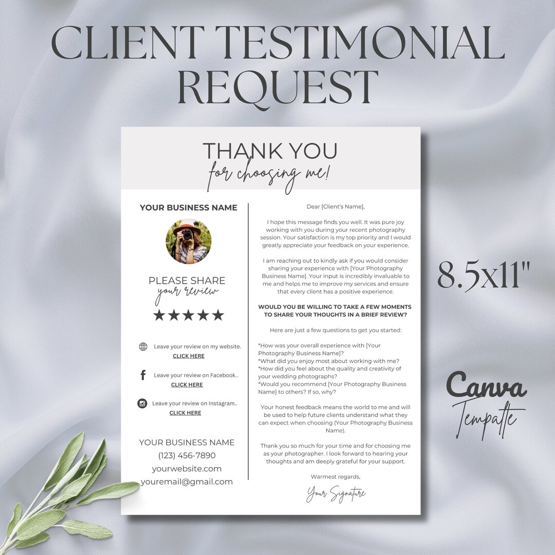 Client Testimonial Request, Client Review, Client Feedback Request ...