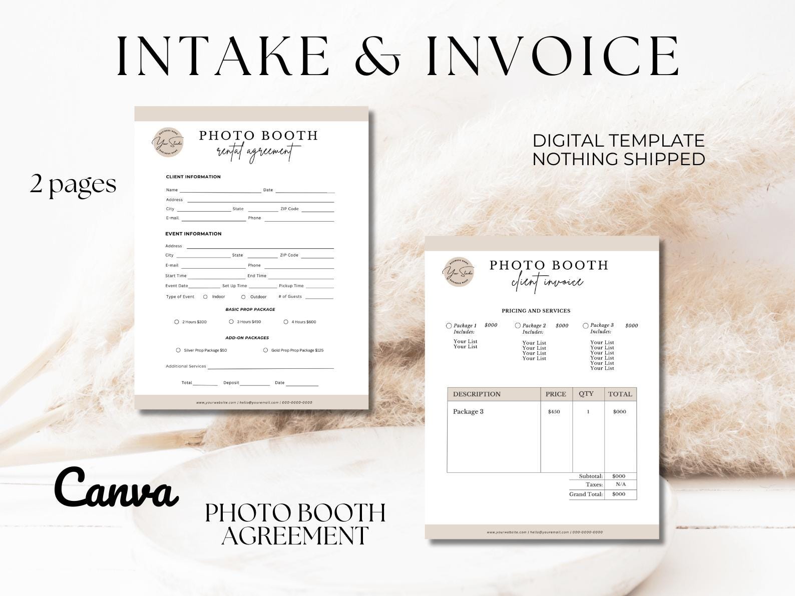 Editable Photo Booth Template, Canva Photo Booth Contract, Photo Booth ...