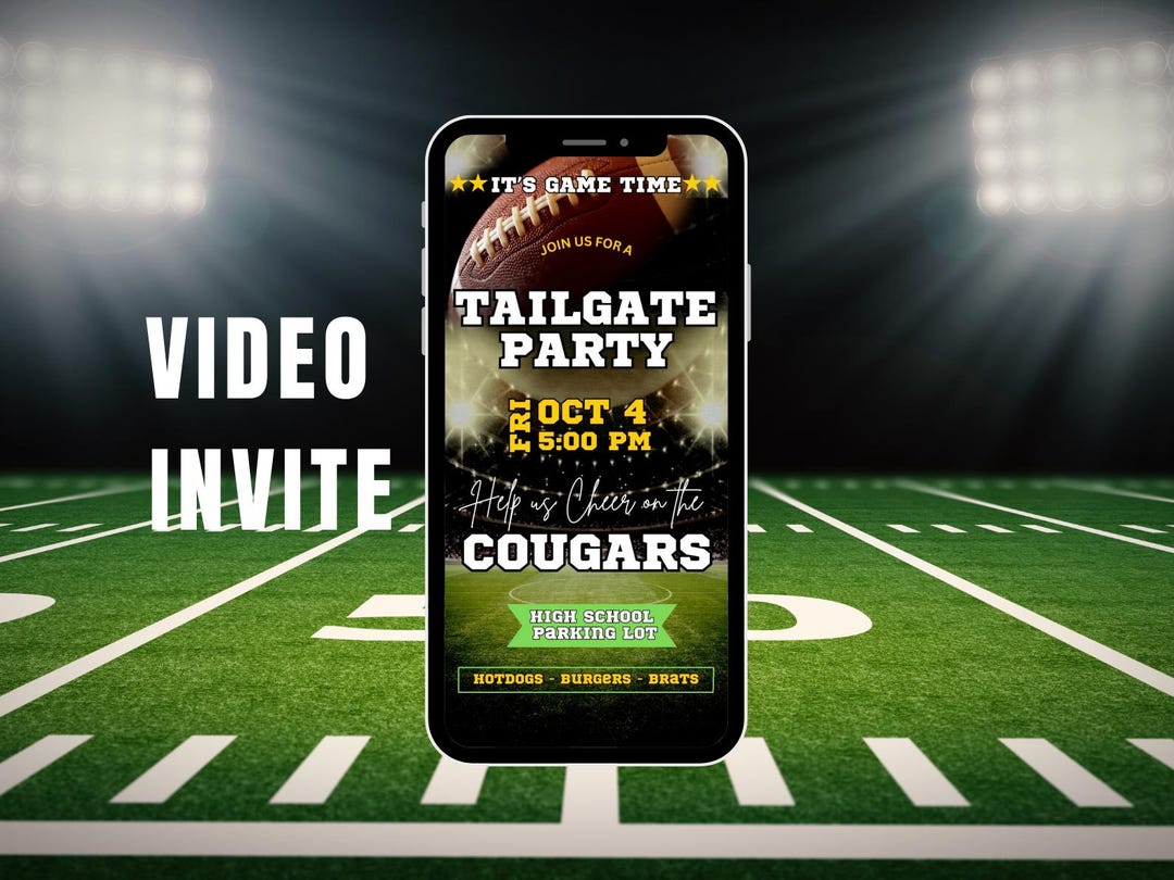 Football Tailgate Party Video Invitation, Tailgate Football Party ...