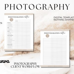 Client Work Flow, Photo Sessions, Client Checklist, Client Organization ...