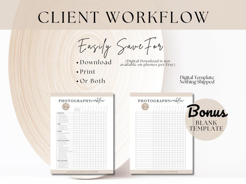 Client Work Flow, Photo Sessions, Client Checklist, Client Organization ...