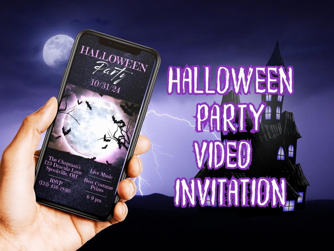 Animated Halloween Party Invitation Video, Digital Halloween Party ...