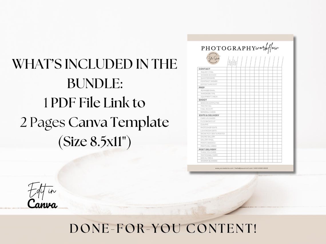 Client Work Flow, Photo Sessions, Client Checklist, Client Organization ...