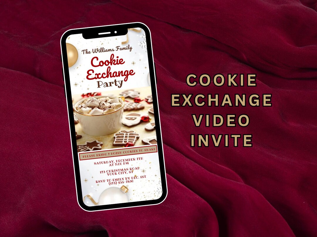 Cookie Exchange Party Invitation, Animated Christmas Cookie Swap ...