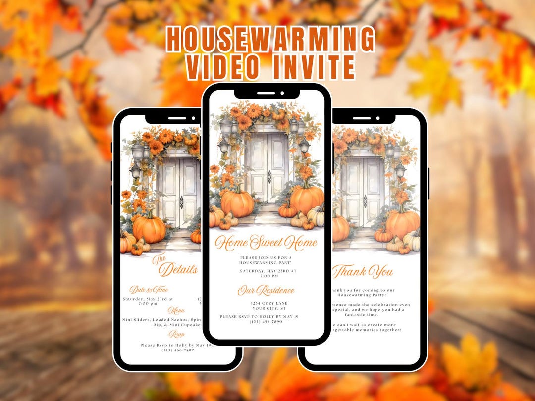 House Warming Party Invite, Digital Housewarming, Home Sweet Home, Fall ...