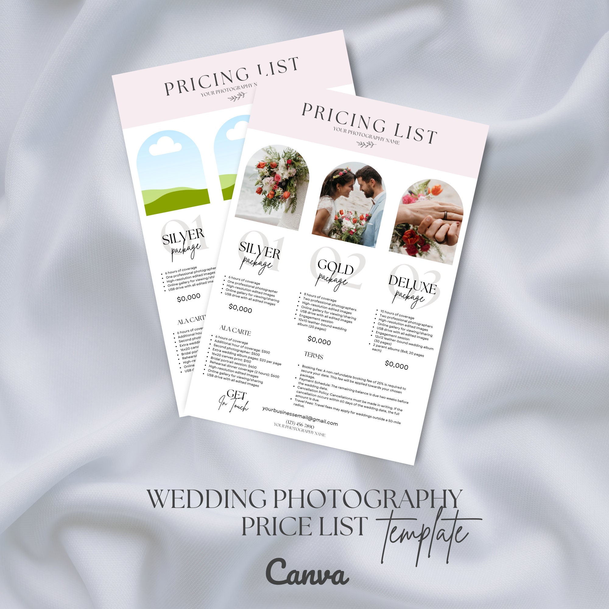 Wedding Photography Pricing List, Wedding Price List Template, Wedding ...