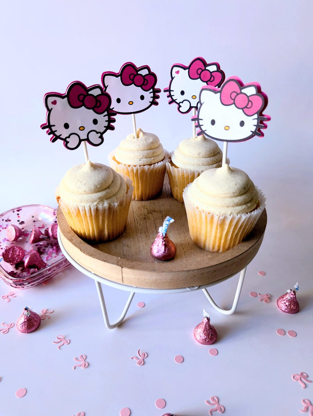 Hello Kitty Cupcake Toppers Set of 12 L Birthday Cupcake Toppers - Etsy