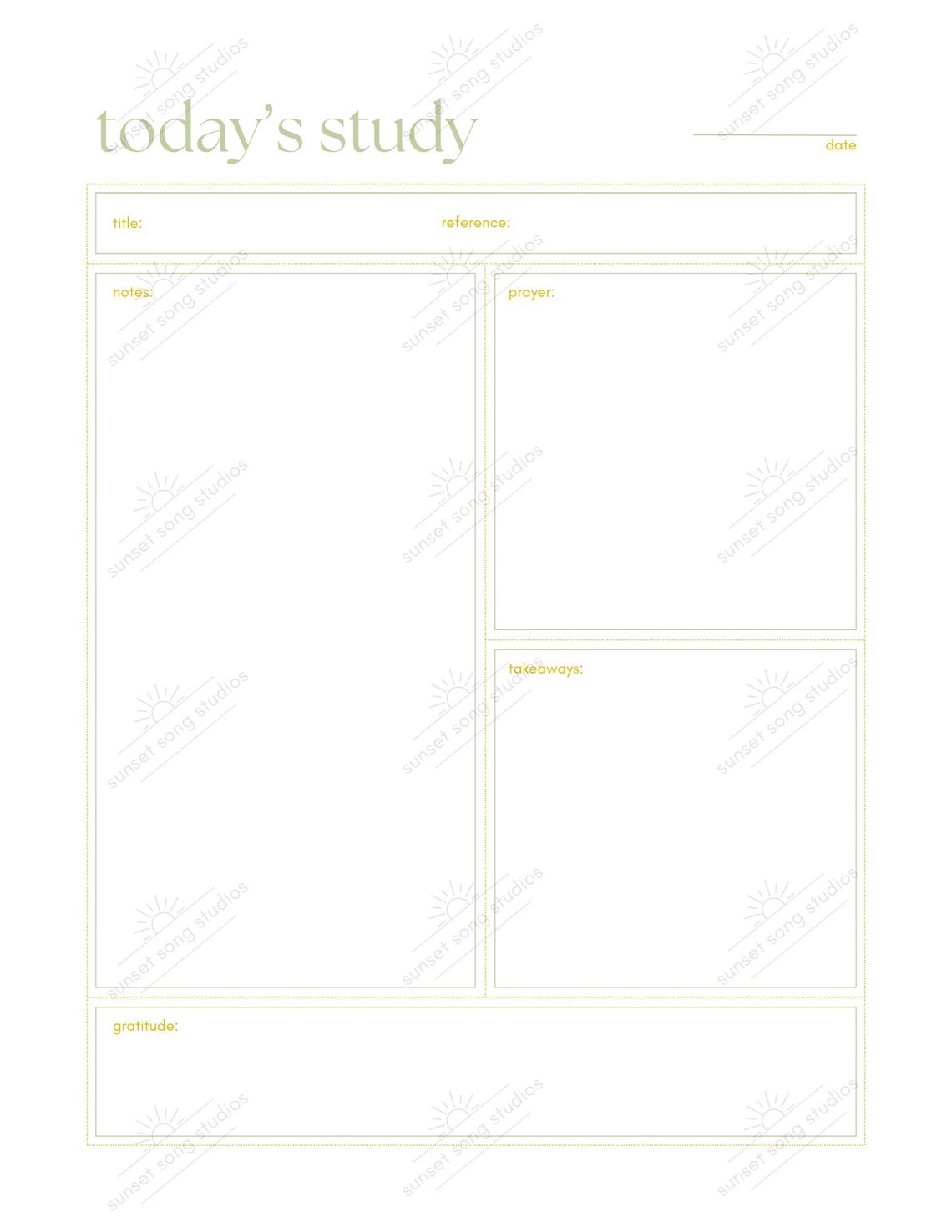 Daily Bible Study Notes Page - Printable, Editable PDF | Digital ...