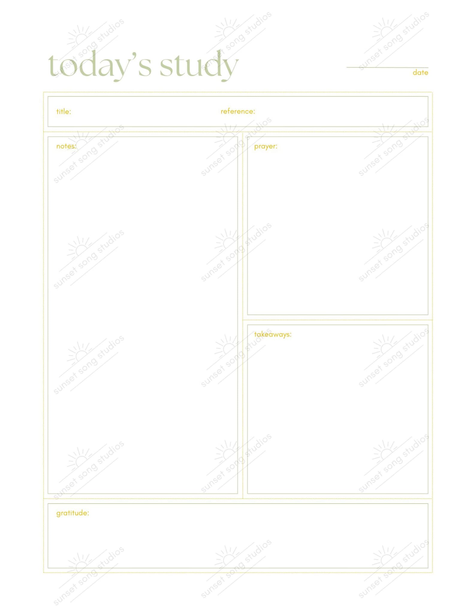 Daily Bible Study Notes Page Printable, Editable PDF Digital Download ...