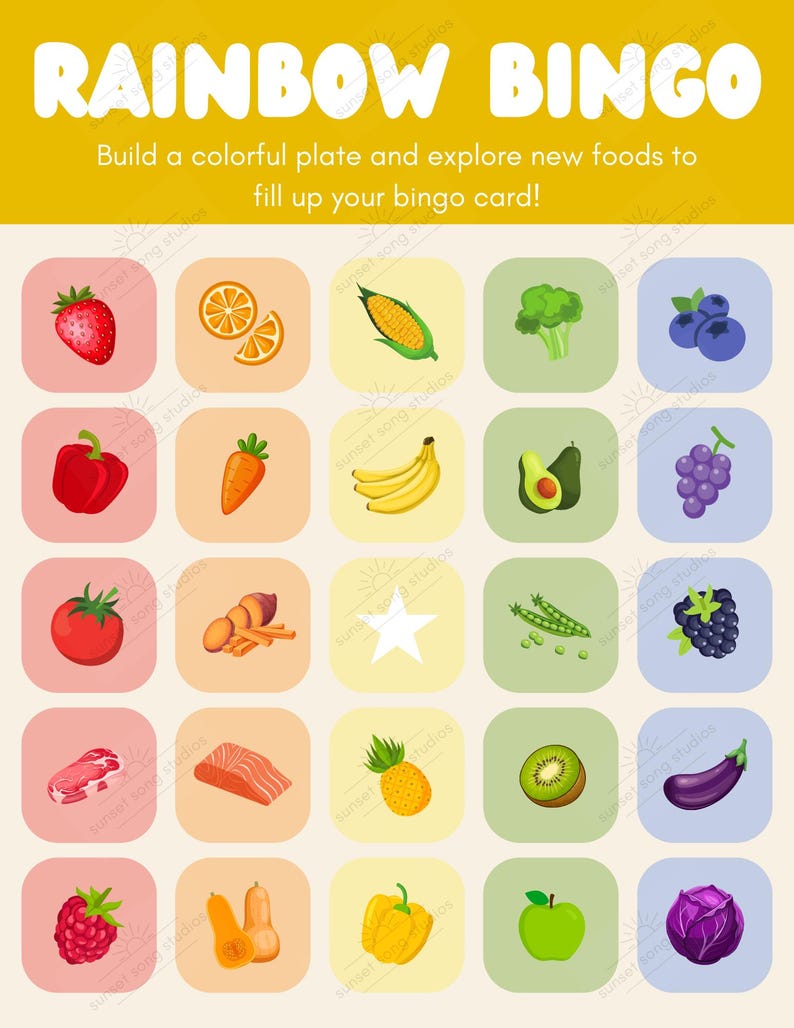 Printable Kids Nutrition Bingo - Teach Children How to Build a Balanced ...