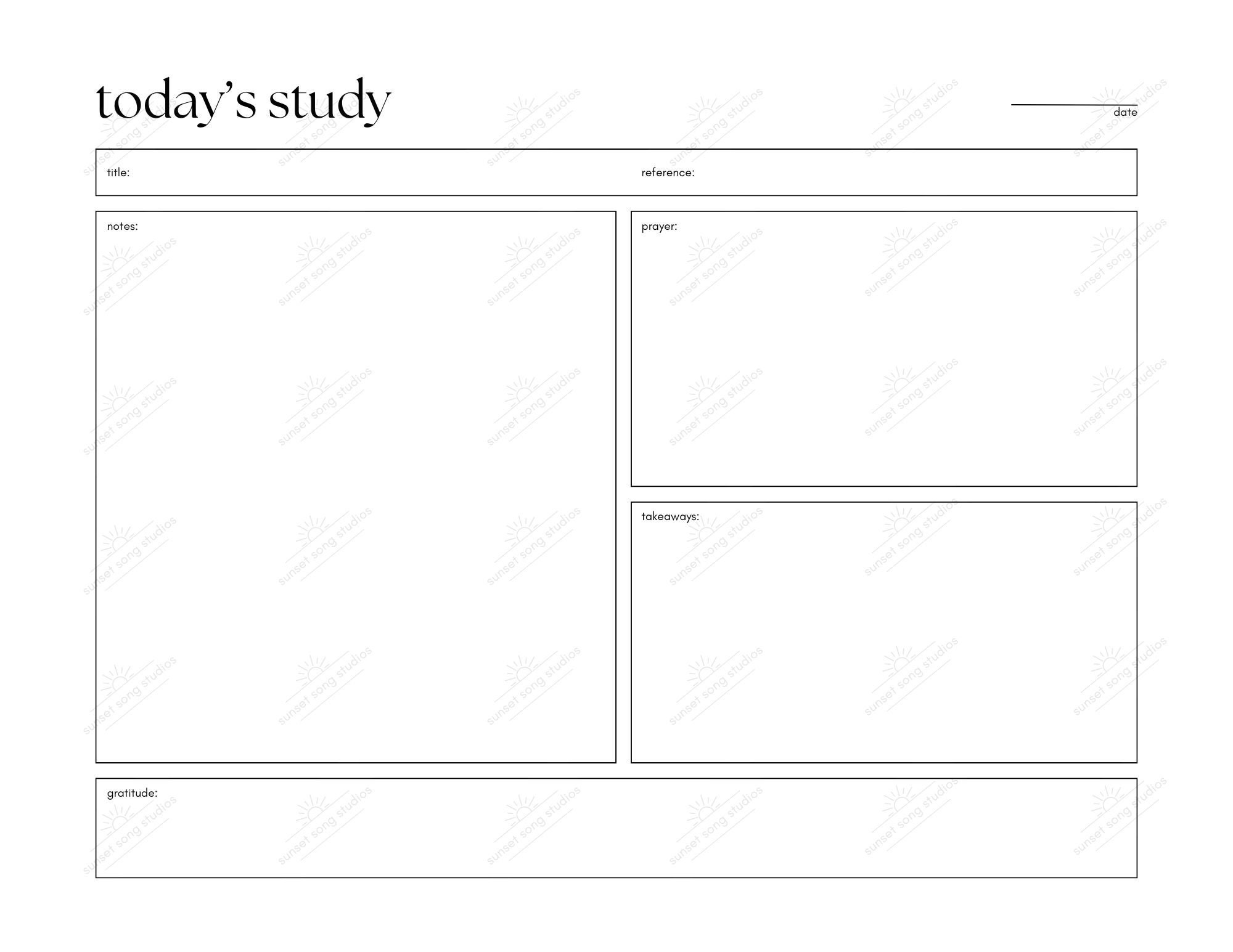 Daily Bible Study Notes Page - Printable, Editable PDF | Digital ...