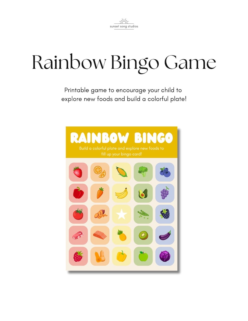 Printable Kids Nutrition Bingo - Teach Children How to Build a Balanced ...