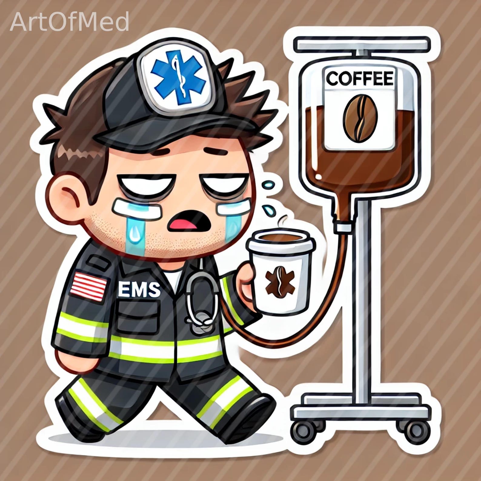 Paramedic Life Sticker – Coffee IV Drip, Funny EMS Vinyl Decal for ...