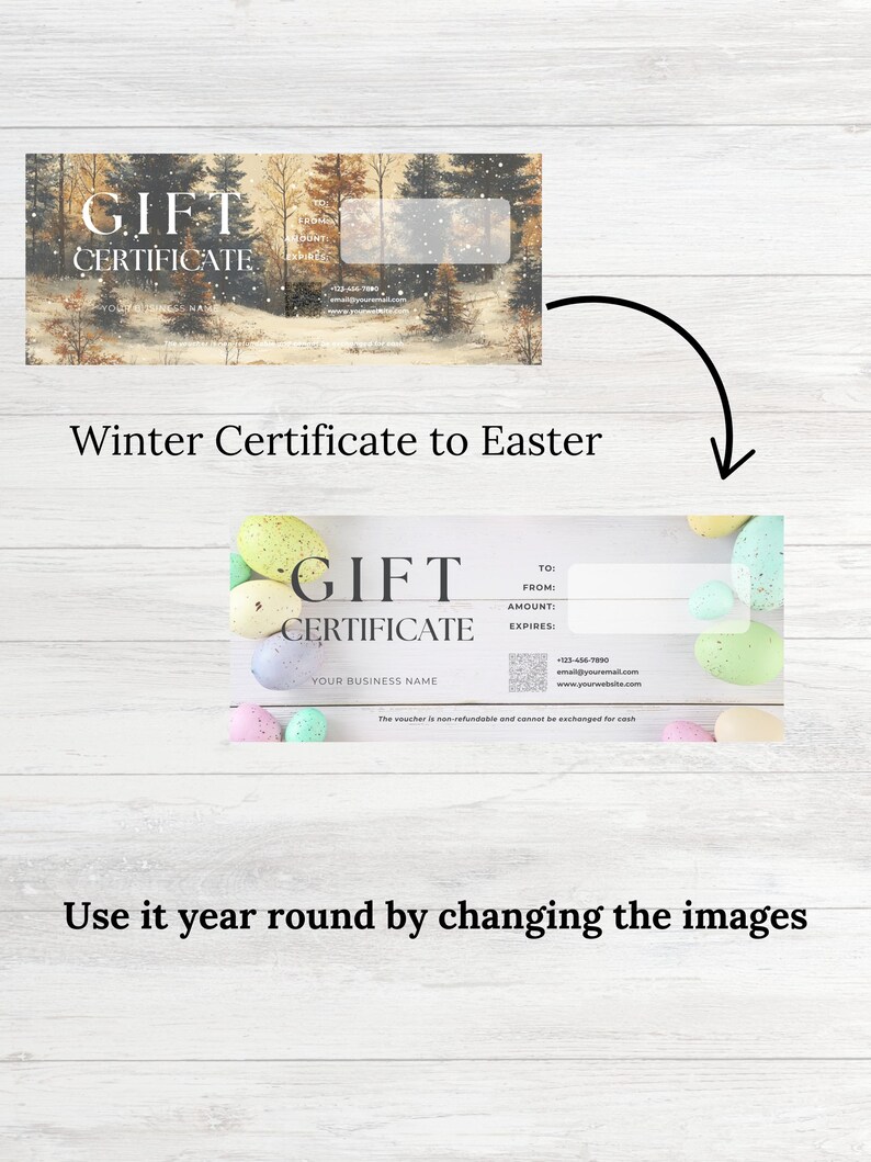 Blank Gift Certificates, Business Gift Certificates, EDITABLE Gift ...