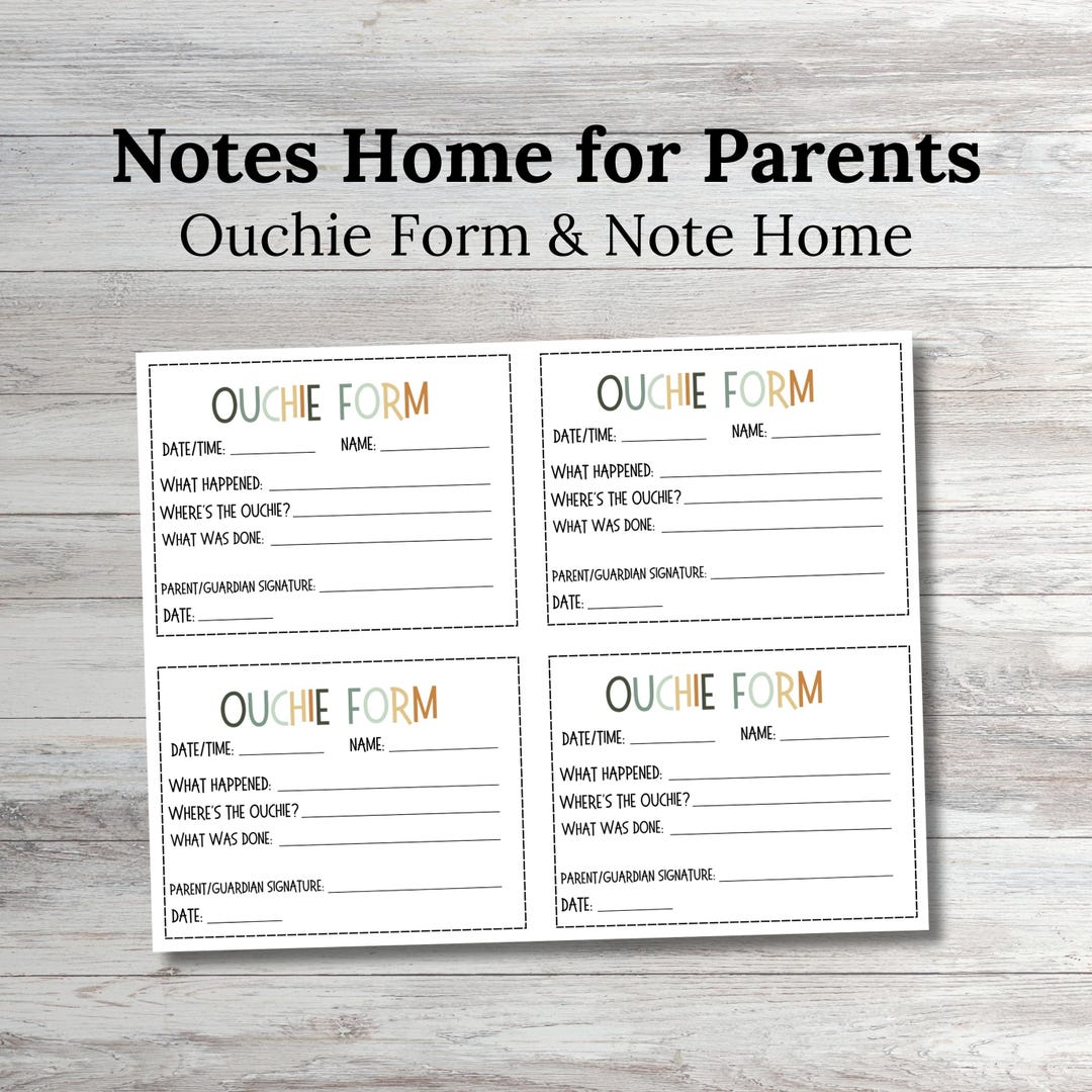 Daycare Note to Parent, Daycare Center Forms, Childcare Forms, Home ...