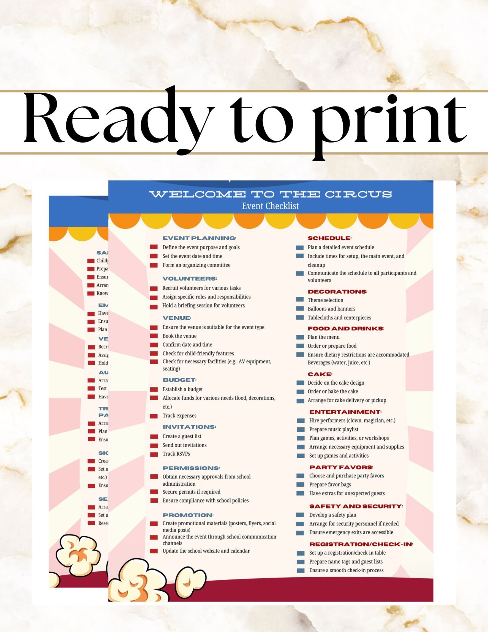 School Event Checklist: Carnival Ticket Template (editable Canva PDF ...