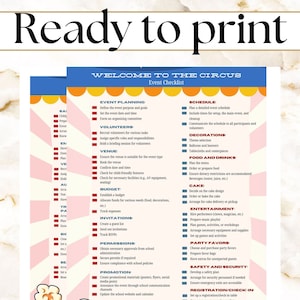 School Event Checklist: Carnival Ticket Template (editable Canva PDF ...