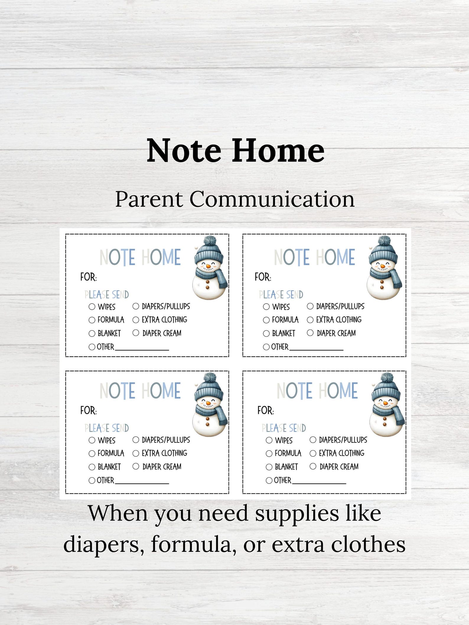 Daycare Note Home, Daycare Note Reminder, Quick Note Home, Ouchie ...