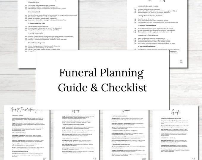 Funeral Planner, Funeral Checklist, Funeral Organiser, Funeral Plan ...