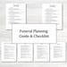 Funeral Planning Checklist, Funeral Planning Guide & Checklist, Funeral ...