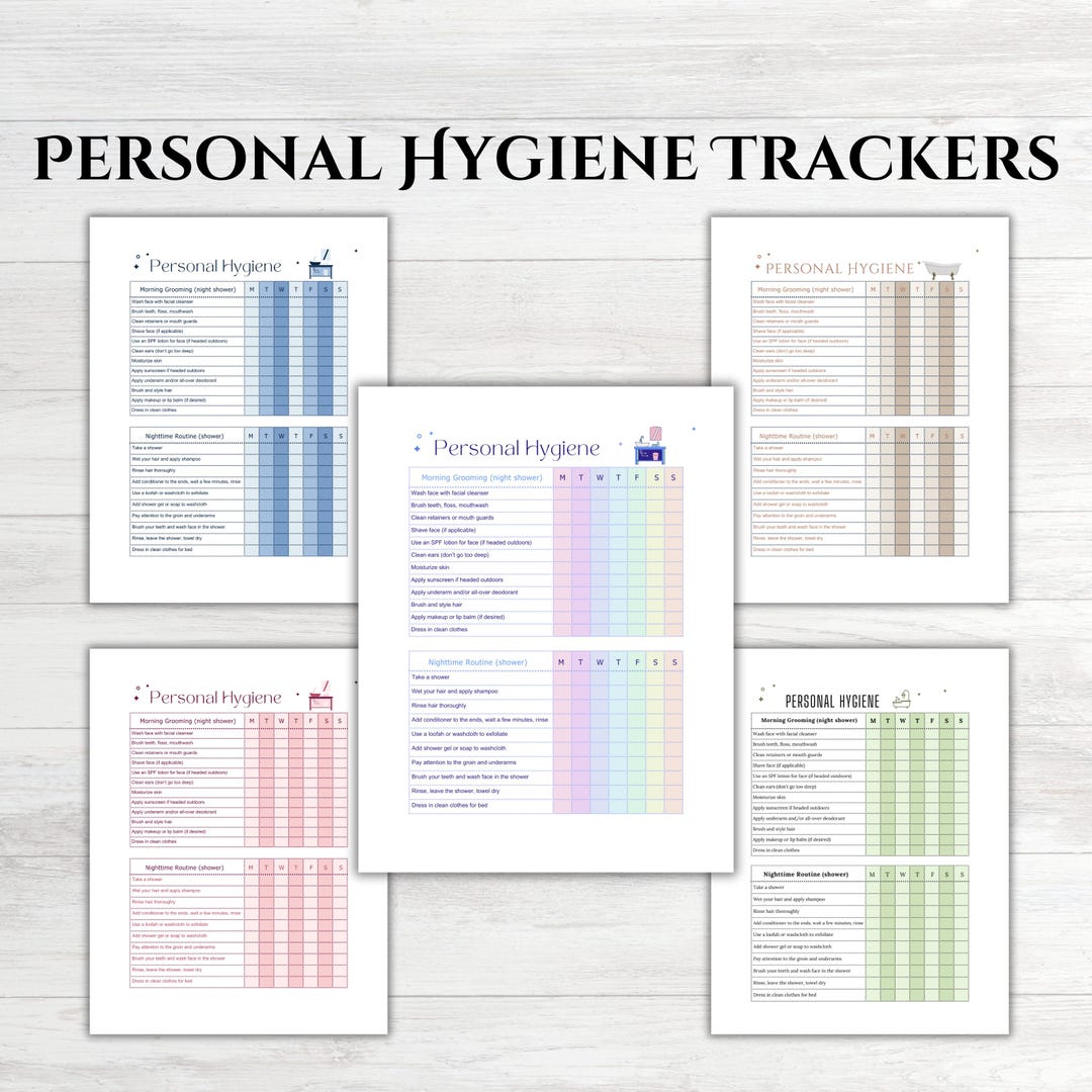 Hygiene Tracker Bundle: Daily Self-care Checklist (printable) - Etsy
