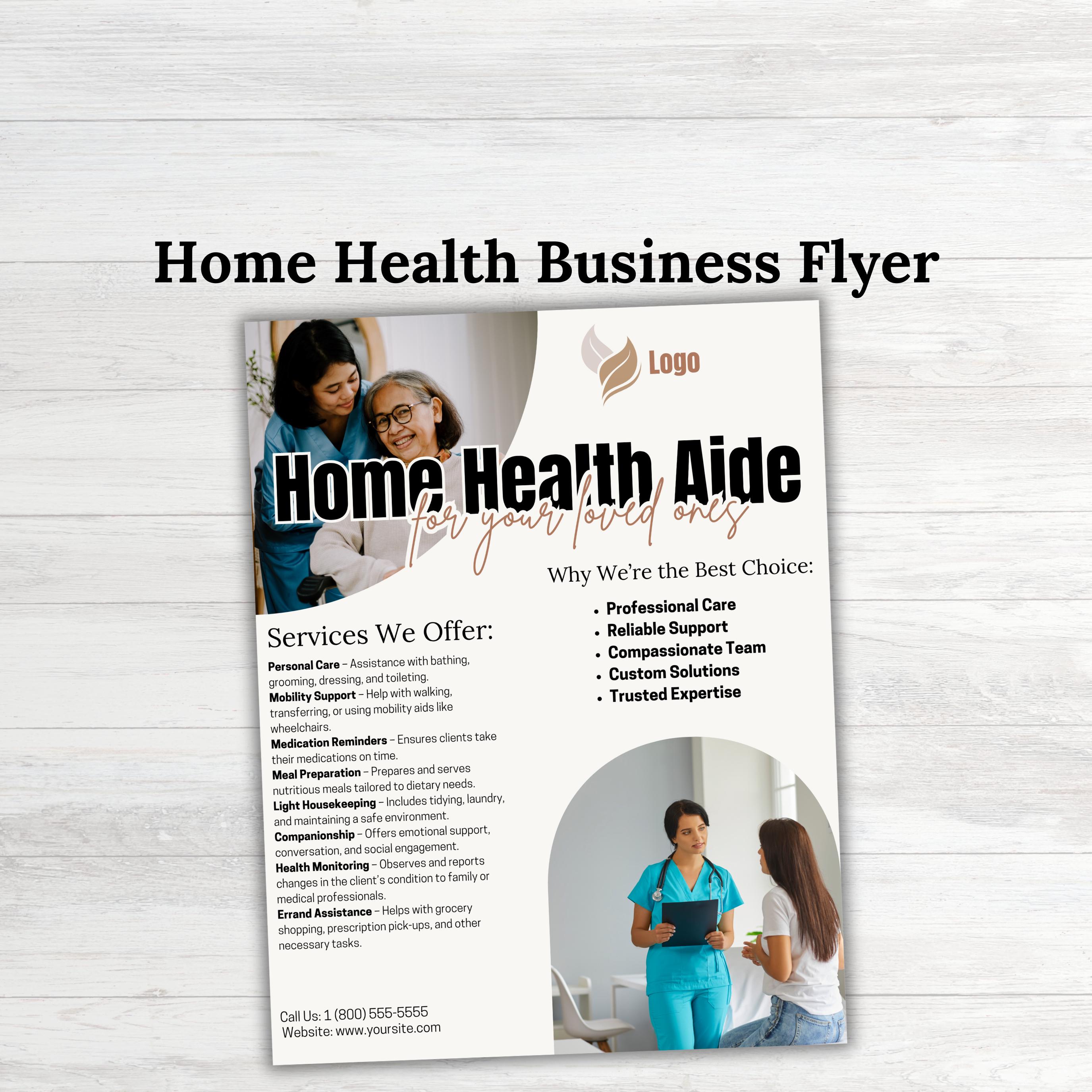 Home Health Business Flyer, Home Health Aide Flyer, DIY Business Flyer ...