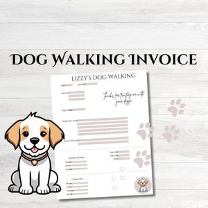 Dog Walking Invoice, Dog Walking Business Forms, Dog Walking Service ...