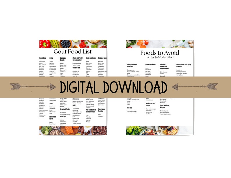 Gout Food List: Diet Grocery Shopping Guide (digital Download) - Etsy