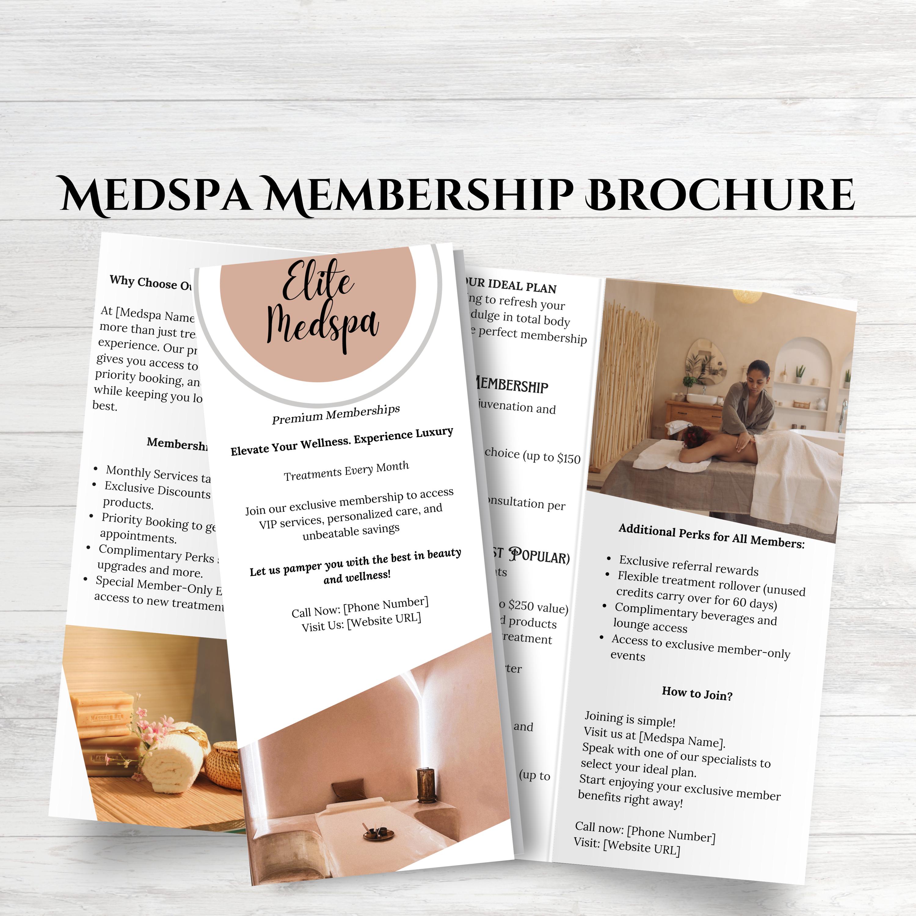 Medspa Membership Brochure, Medical Spa Brochure Template, Medspa ...