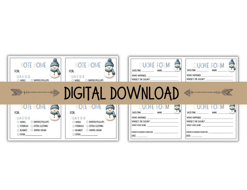 Daycare Note Home, Daycare Note Reminder, Quick Note Home, Ouchie ...