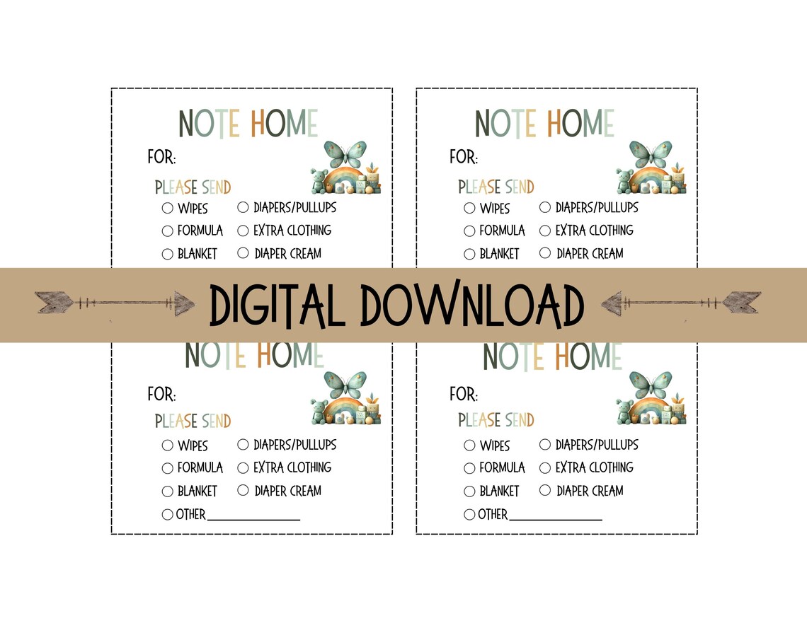 Daycare Note to Parent, Daycare Center Forms, Childcare Forms, Home ...