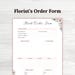 Floral Order Form Template: Florist Wedding Intake (PDF) - Etsy