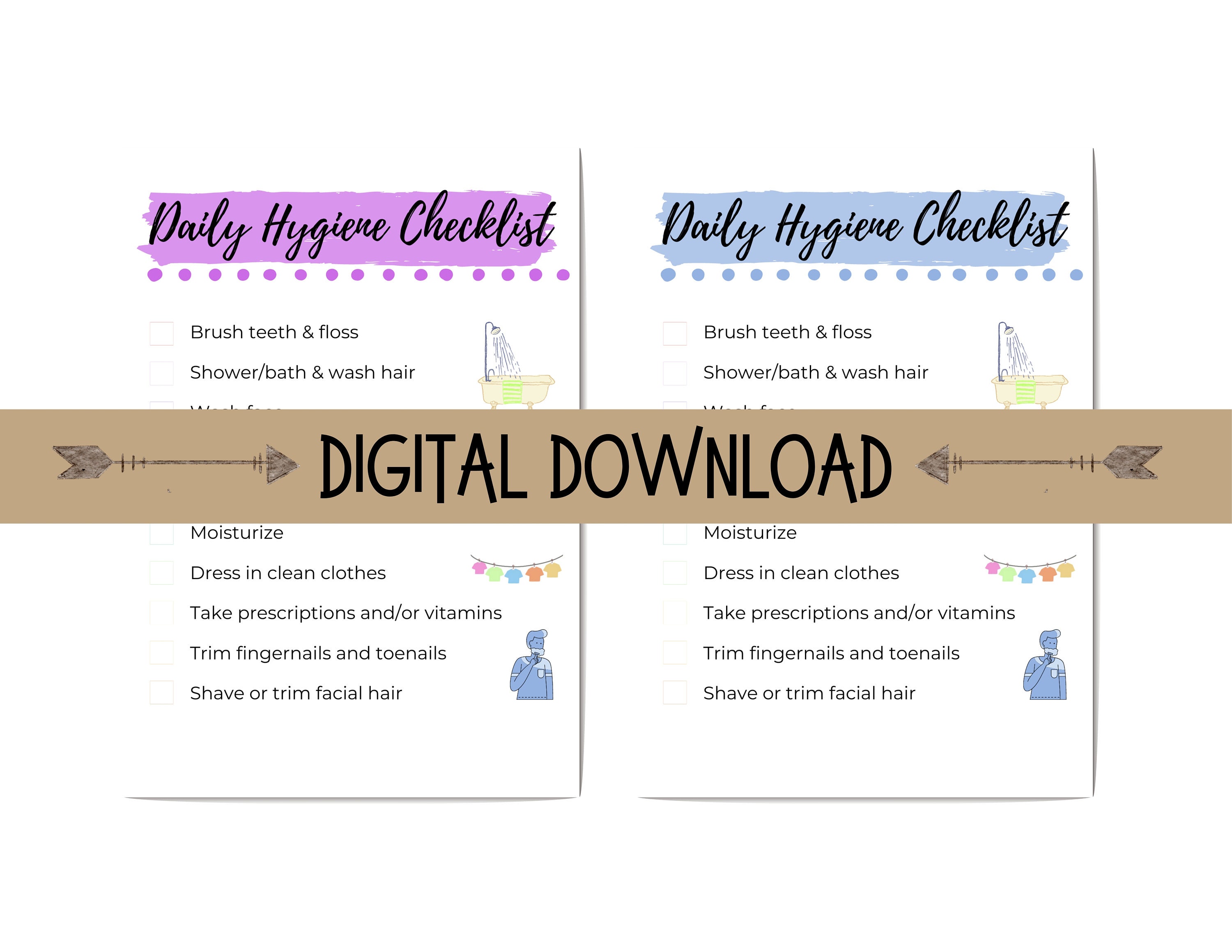 Daily Hygiene Checklist: Adult ADHD Routine (digital Download) - Etsy