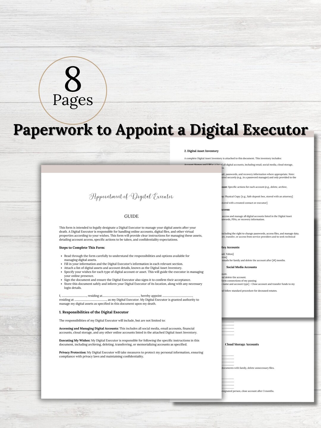 Digital Executor Paperwork, Digital Asset Management, End-of-life ...