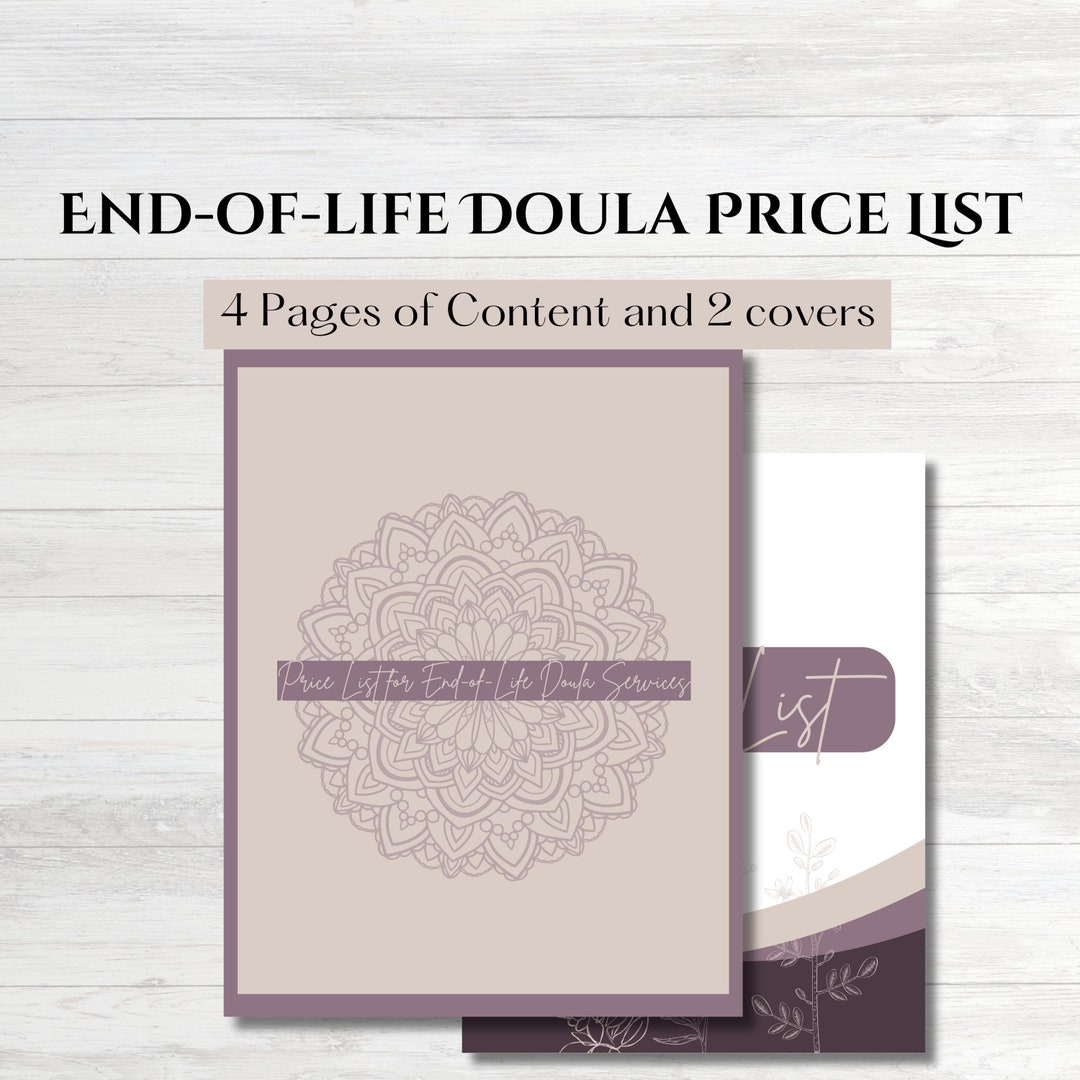 End of Life Doula Price List, Death Doula Prices, End-of-life Doula ...