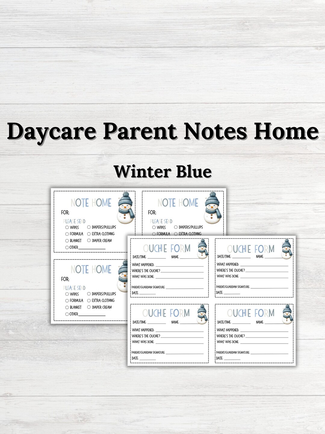 Daycare Note Home, Daycare Note Reminder, Quick Note Home, Ouchie ...