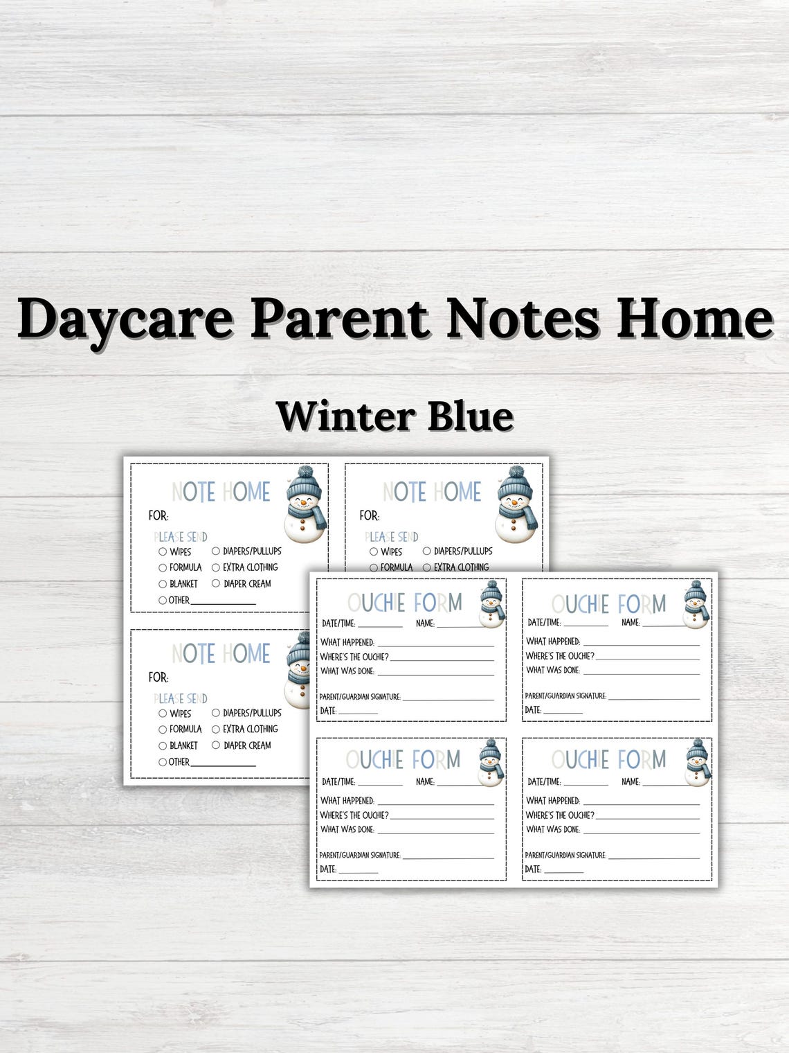 Daycare Note Home, Daycare Note Reminder, Quick Note Home, Ouchie ...