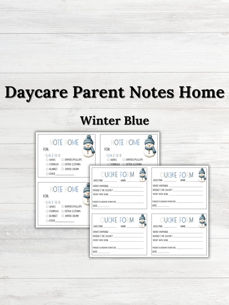 Daycare Note Home, Daycare Note Reminder, Quick Note Home, Ouchie ...