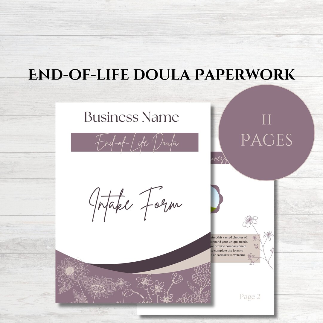 End-of-life Doula Intake Form, Editable Canva Template, Vigil Planning ...
