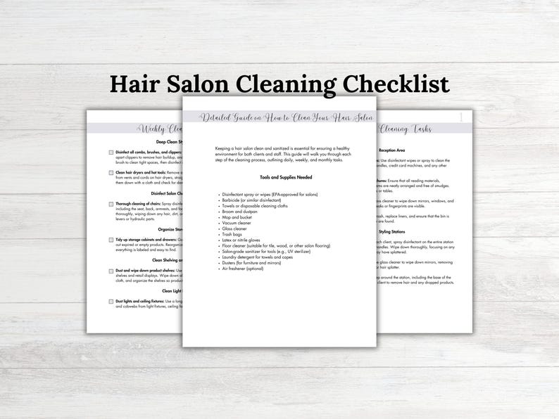 Salon Cleaning Checklist: Editable Canva Template (PDF) - Etsy