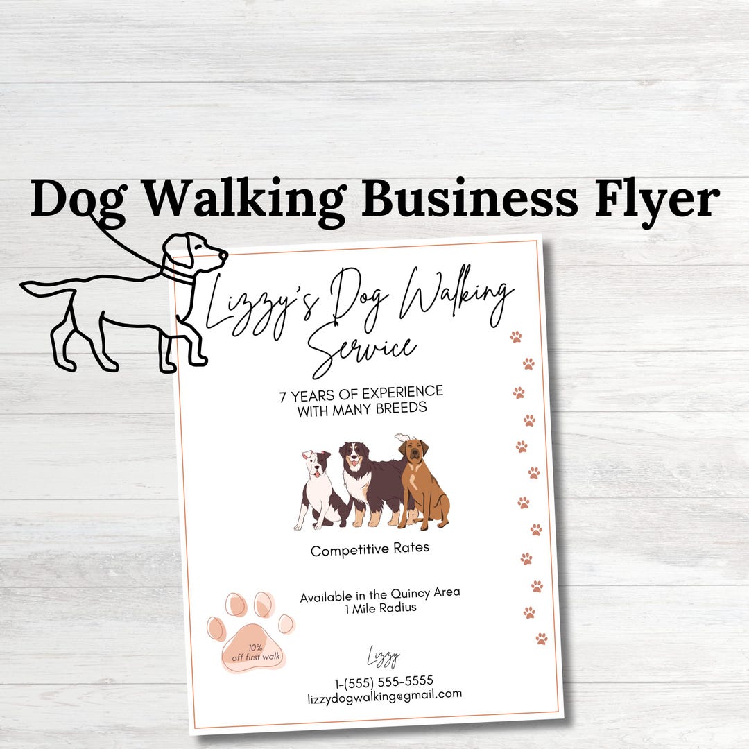 Dog Walking Flyer, Dog Walking Service Forms, Flyer Dog Walking ...
