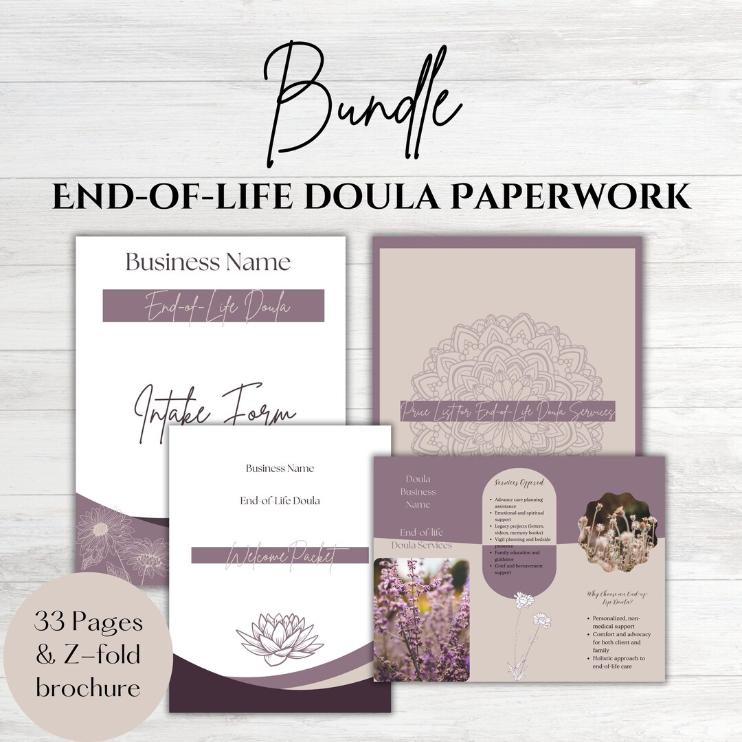 End-of-life Doula Bundle, Welcome Packet, Price List, Intake Forms ...