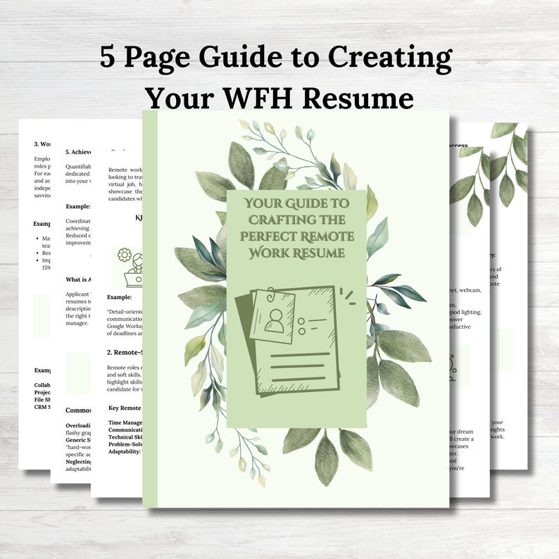WFH Resume Template: ATS Friendly, Editable CV Guide (canva) - Etsy
